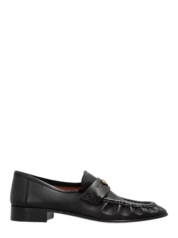 Chloé Heart-motif Leather Loafers - Black