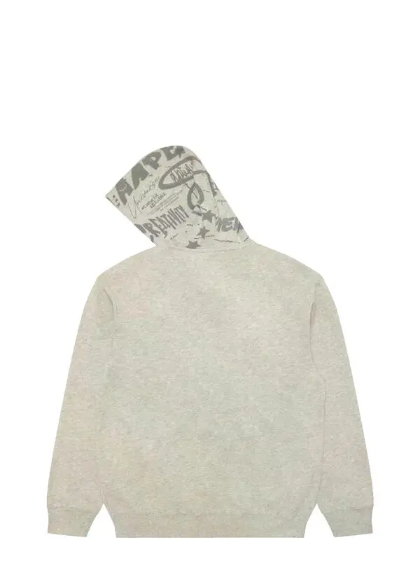 AAPE BY *A BATHING APE Logo Embroidered Zip-up Hoodie - Grey