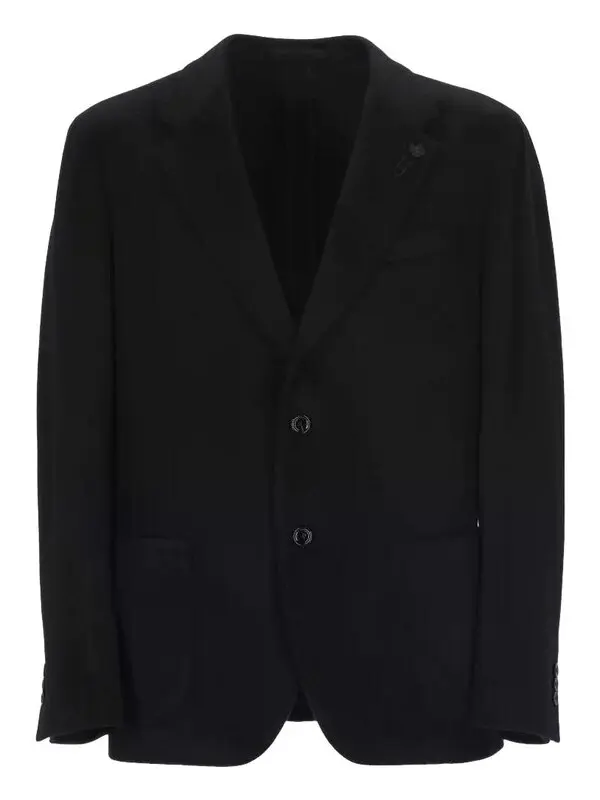 LARDINI Cashmere Single-breasted Jacket - Black