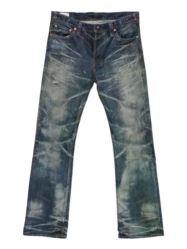 Mastercraft Union Faded Distressed Jeans - Blue