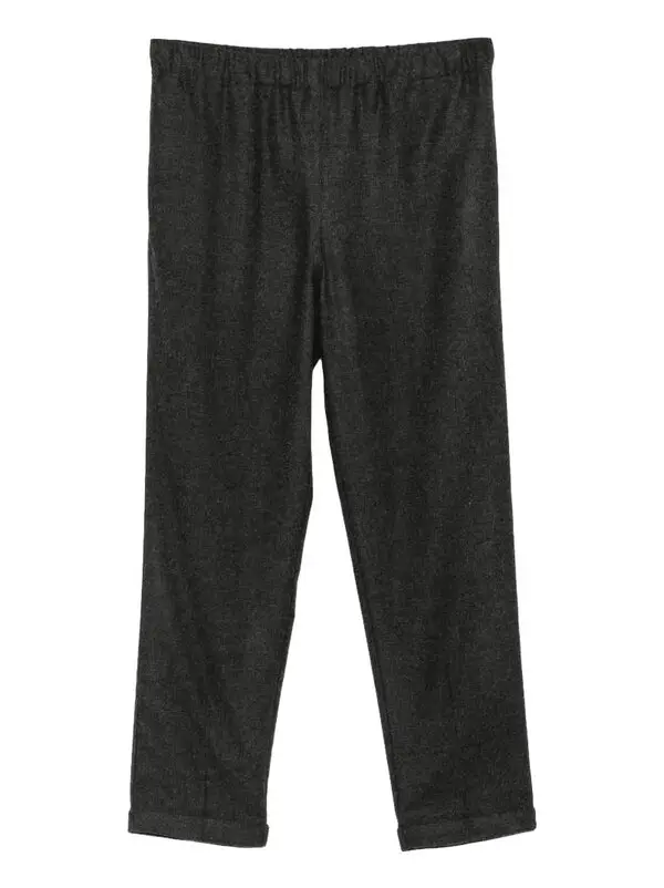 19.61 MILANO Elasticated Waistband Turn-up Trousers - Grey
