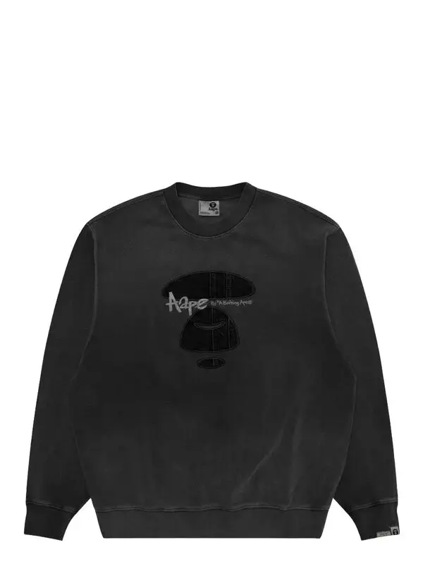 AAPE BY *A BATHING APE Embroidered Graffiti Print Sweater - Black