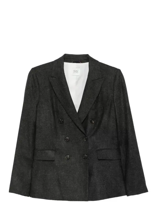 19.61 MILANO Double-breasted Peak Lapel Blazer - Grey