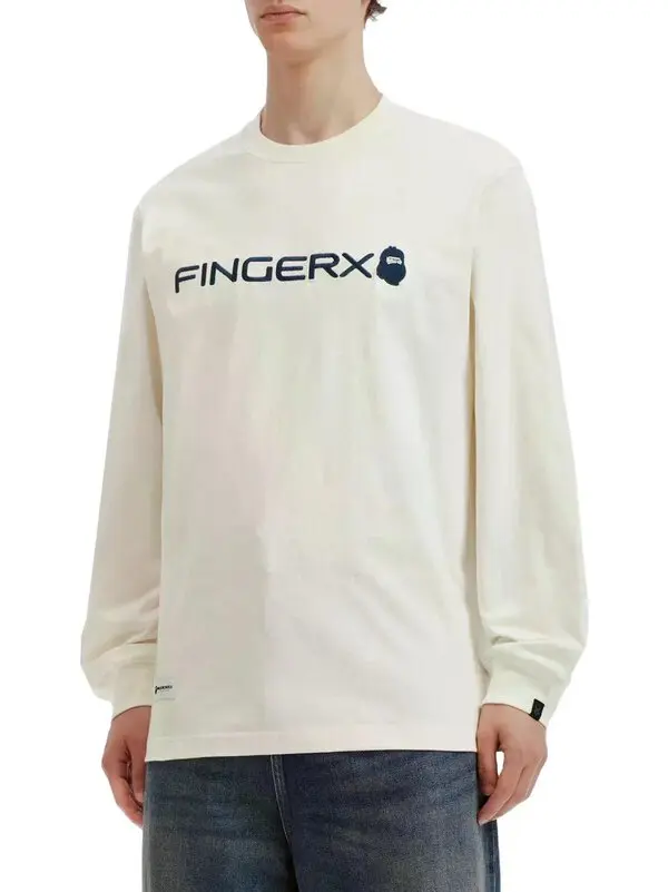 FINGERCROXX Logo-print Long-sleeve T-shirt - Neutrals
