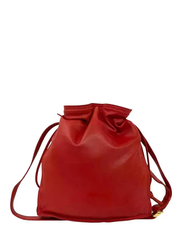 Loewe Embossed Leather Flamenco Tassel Crossbody Bag - Red