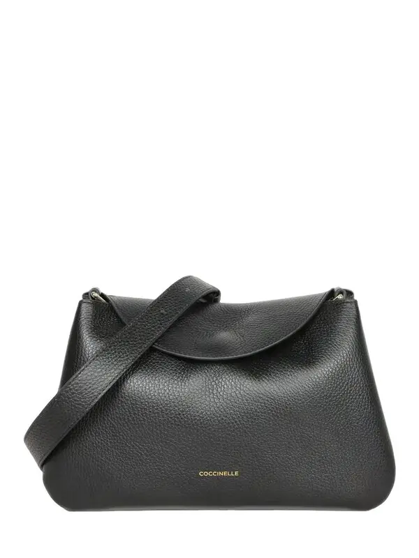 COCCINELLE Grained Leather Shoulder Bag - Black