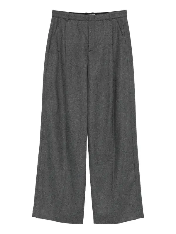 Vince Camille Pleated Wide-leg Trousers - Grey