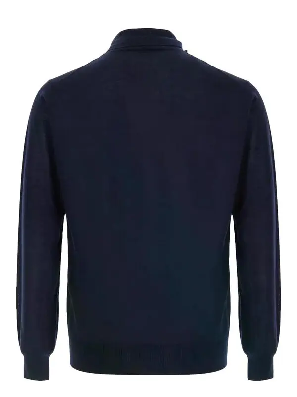 KANGRA High-neck Long-sleeve Sweater - Blue