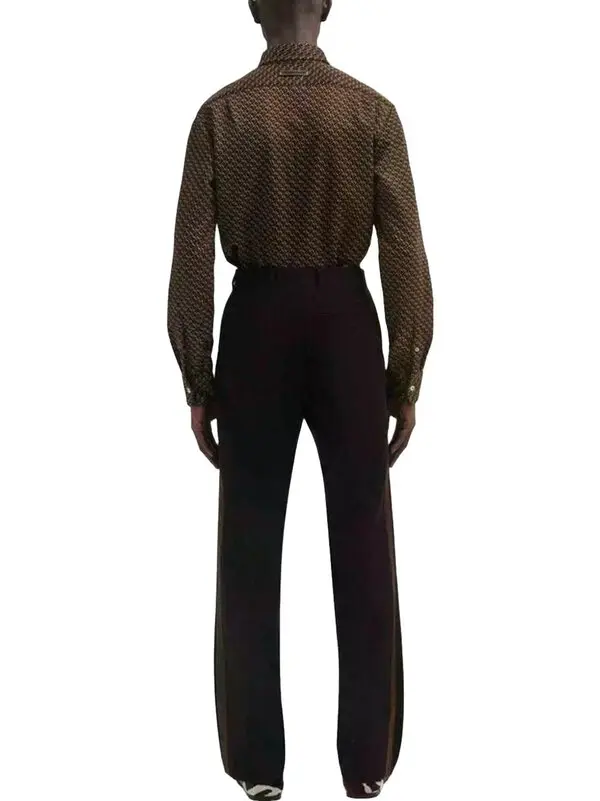 WALES BONNER Modernist Jacquard-knit Shirt - Brown