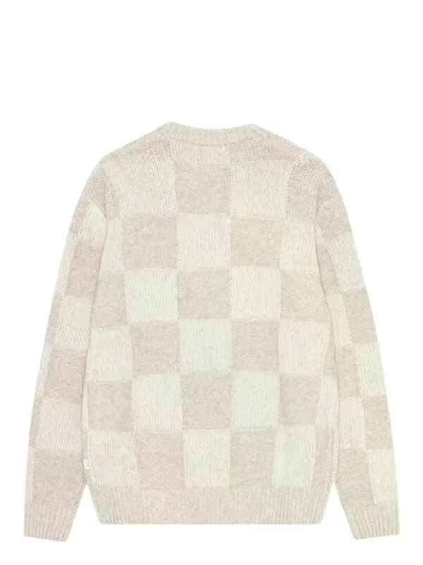 LES DEUX Check-knit V-neck Sweater - Neutrals
