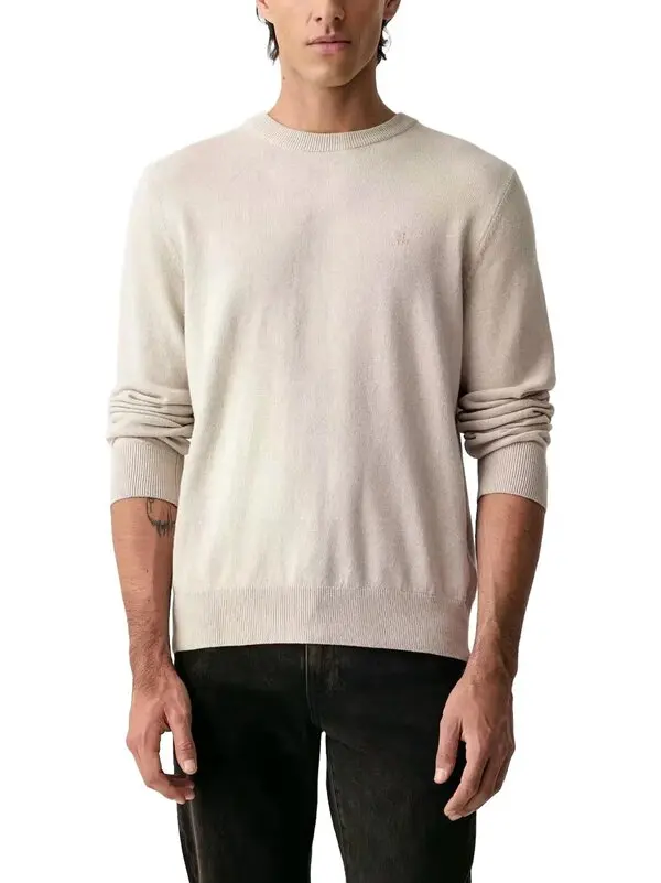 Marc O'polo Crew-neck Sweater With Embroidered Logo - Neutrals