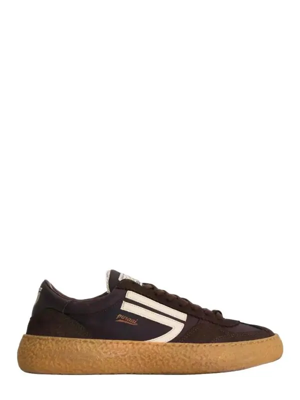PURAAI Panelled Logo Patch Sneakers - Brown