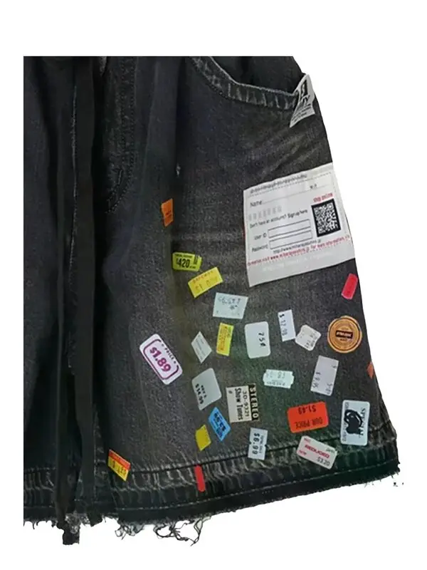 Mihara Yasuhiro Denim Gathered Shorts - Black
