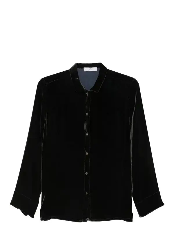WHYCI Velvet Long Sleeve Shirt - Grey