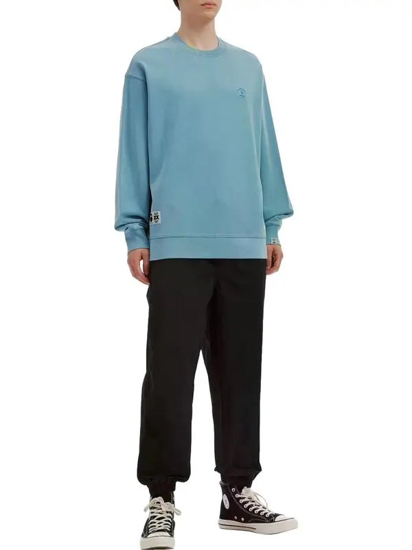 FINGERCROXX Logo Patch Crewneck Sweatshirt - Blue
