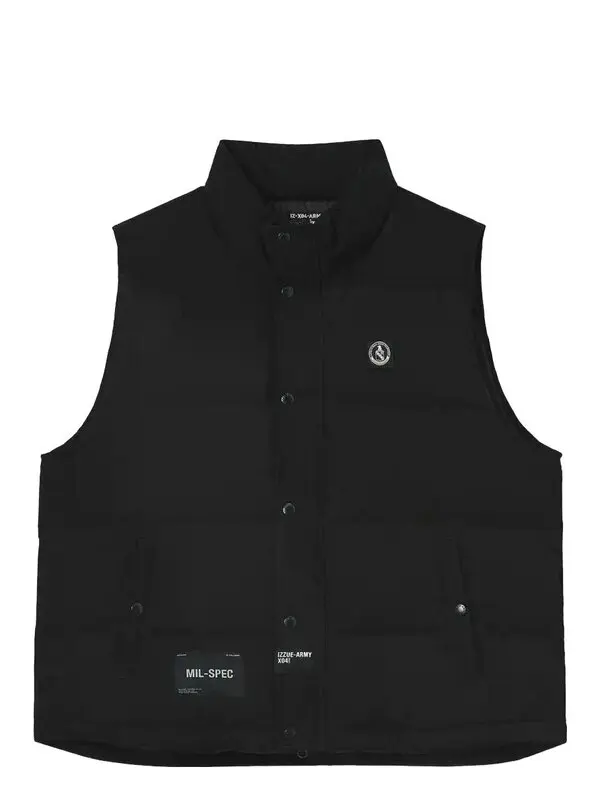 Izzue Padded Logo-patch Gilet - Black
