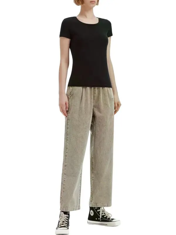 FINGERCROXX Corduroy Pleated Trousers - Neutrals