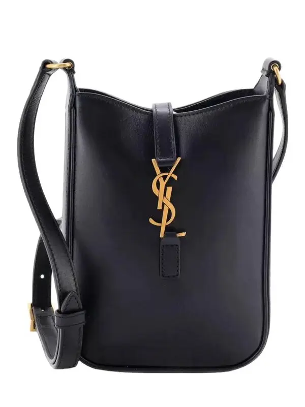 Saint Laurent Le 5 A 7 Vertical Leather Mini Shoulder Bag - Black