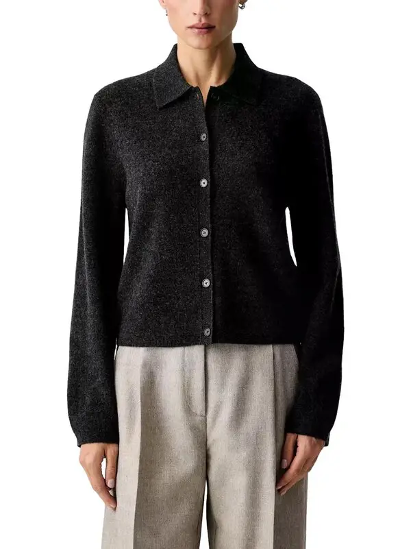 Marc O'polo Collared Button-up Cardigan - Grey