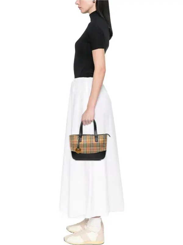 Burberry Haymarket Check Canvas Tote Bag - Neutrals