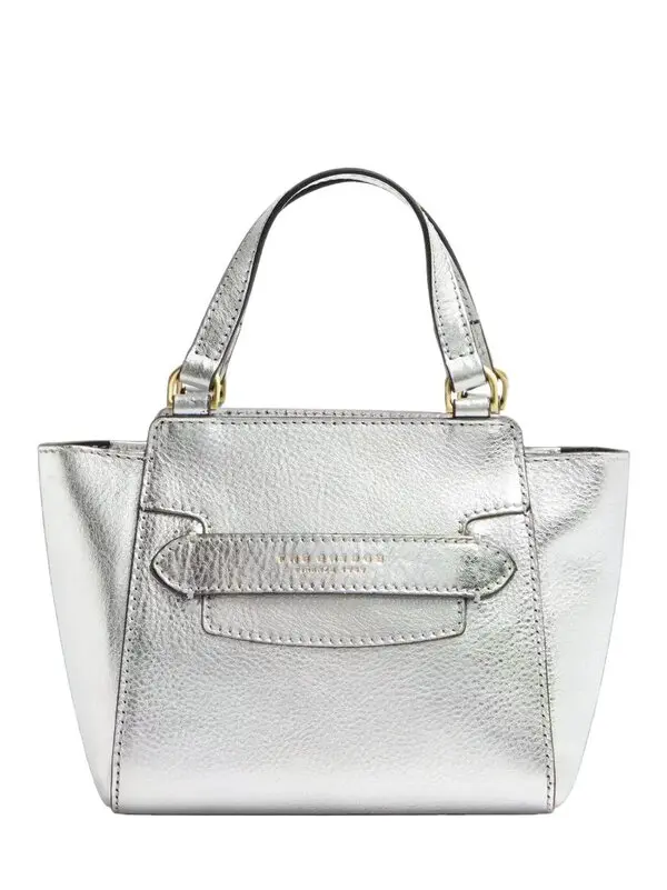 THE BRIDGE Laminated Leather Bucket Bag - Silver