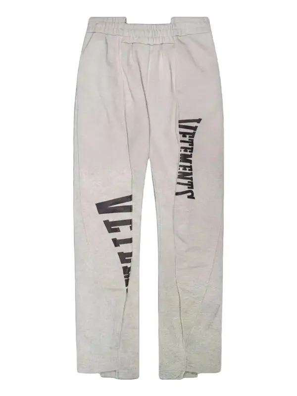 Vetements Cut Up Logo Elasticated-waistband Track Pants - Grey