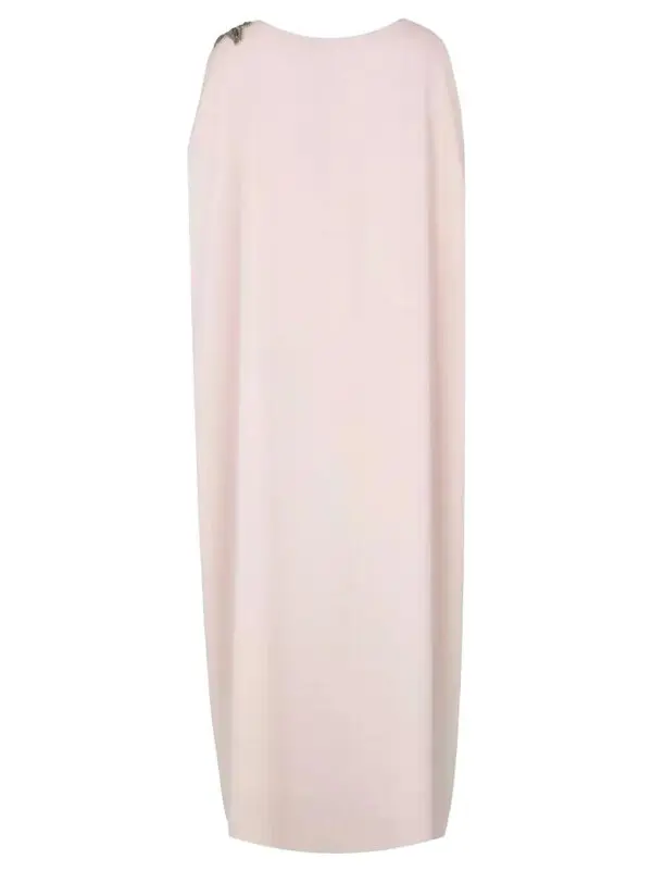 LOODYANA Hand-embroidered Cape Maxi Dress - Pink