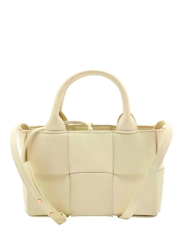 Bottega Veneta Candy Intrecciato Arco Satchel - White