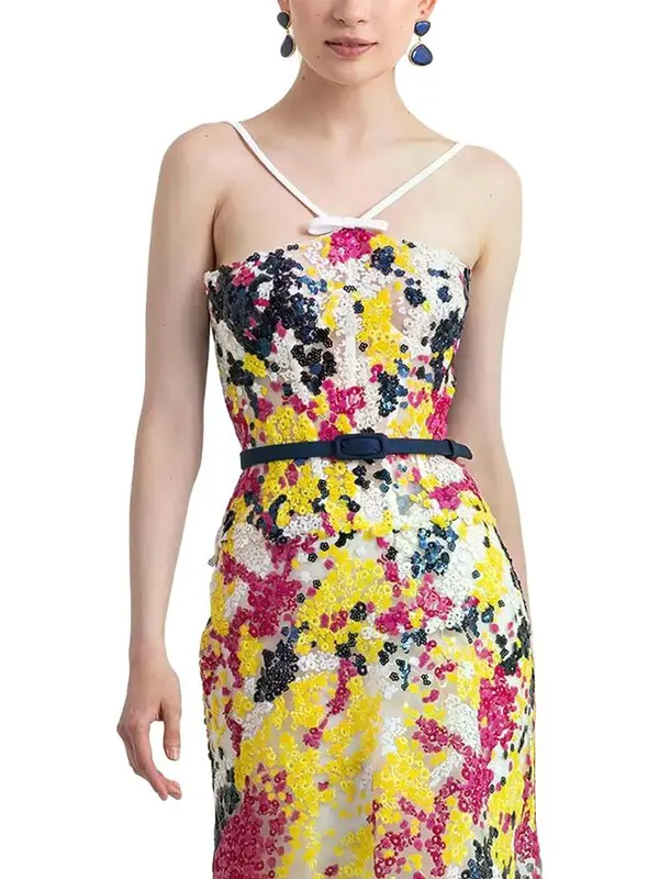 GEMY MAALOUF Sequin Embellished Corset Top - Neutrals