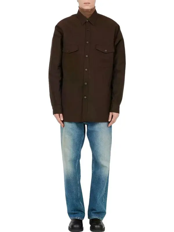MAISON MARGIELA Reversible Wool-blend Shirt - Brown