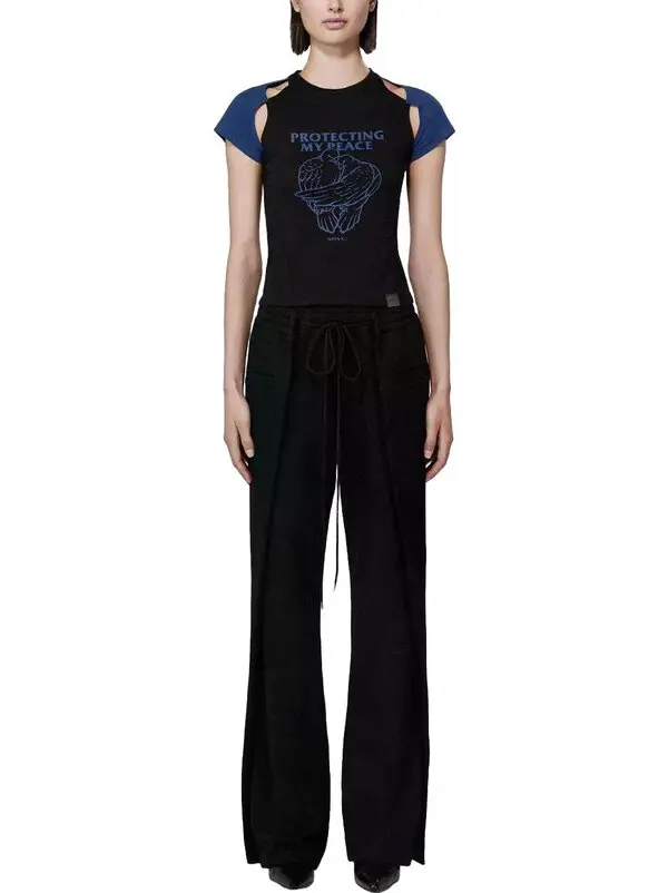 SRVC STUDIO Origami Drawstring Track Pants - Black