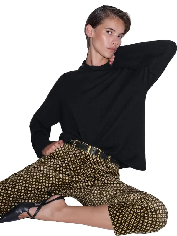ME+EM High Neck Relaxed Cashmere Sweater - Black