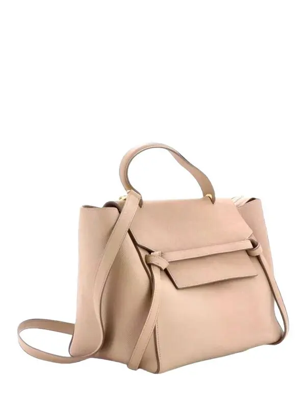 Celine Belt Bag Textured Leather Mini Shoulder Bag - Neutrals