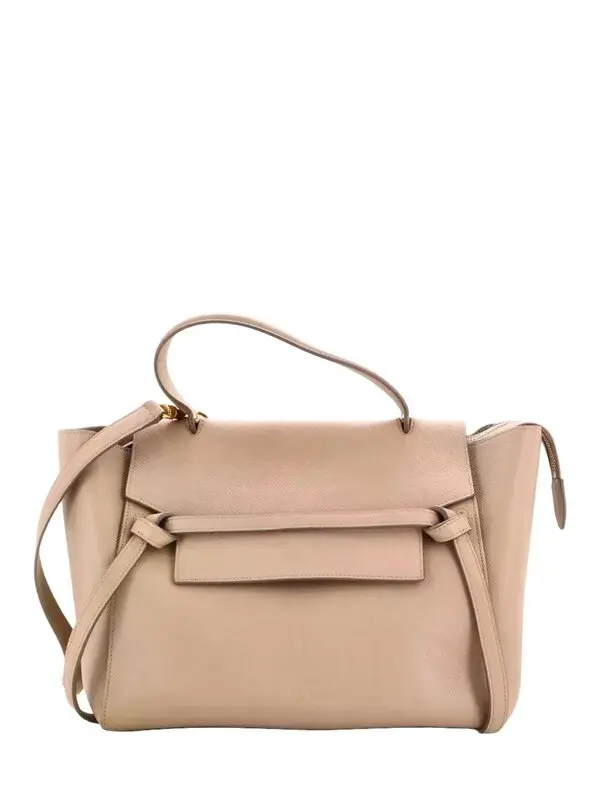 Celine Belt Bag Textured Leather Mini Shoulder Bag - Neutrals