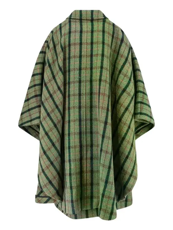 Chloé Check-pattern Cape Coat - Green