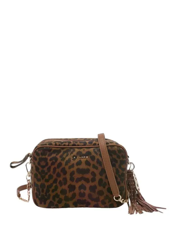 LA CARRIE Leopard Print Cross Body Bag - Brown