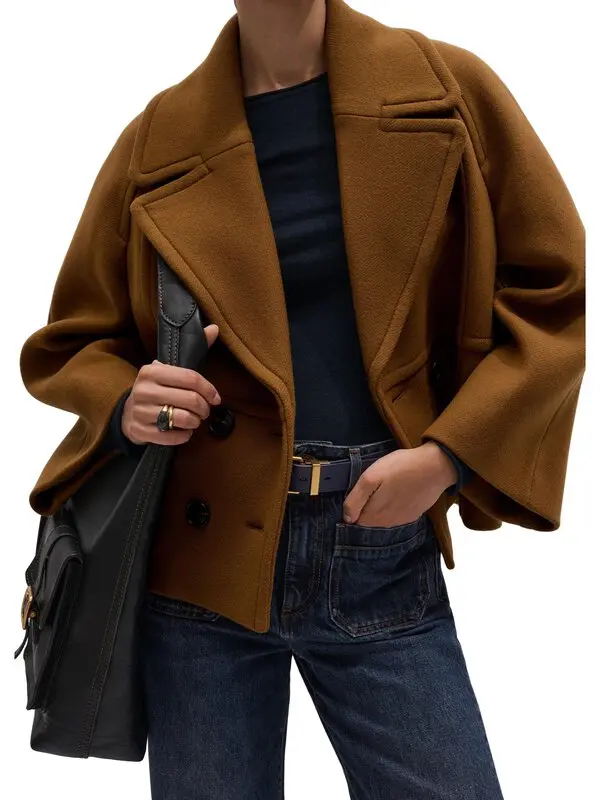 ME+EM Crop Swing Coat - Camel