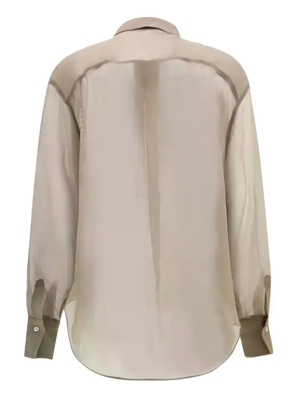 Brunello Cucinelli Sequin-embellished Checked Silk Shirt - Neutrals