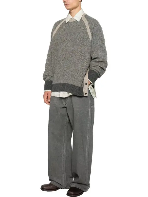 ZIGGY CHEN Raglan Sleeve Sweater - Grey