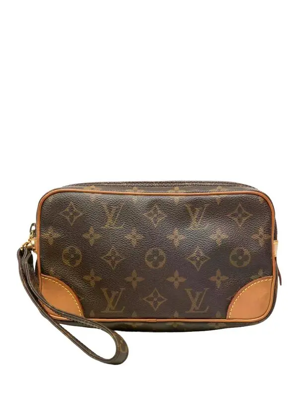 LOUIS VUITTON 1995 Monogram Marly Dragonne Pm Clutch Bag - Brown