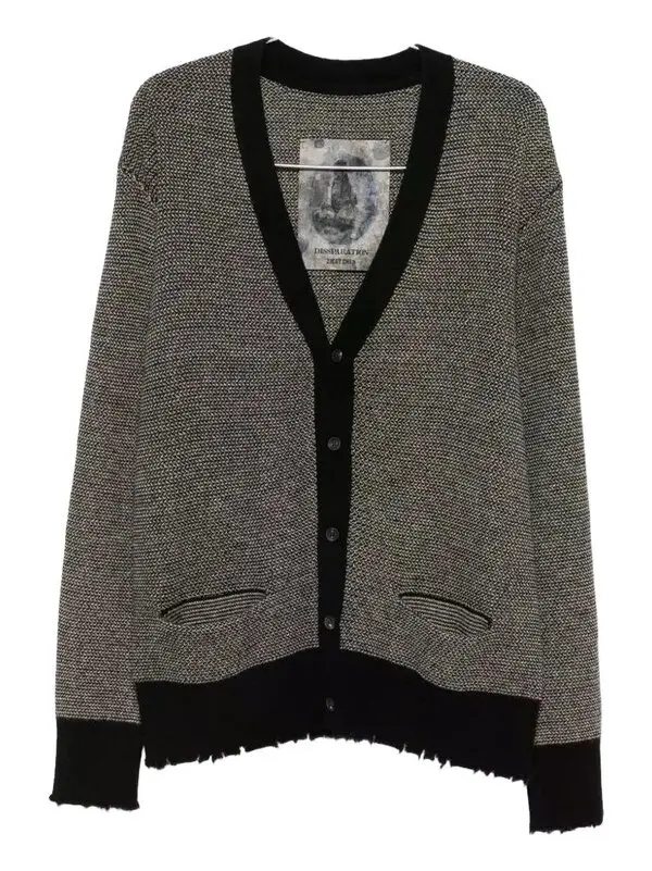 ZIGGY CHEN Distressed-effect Knitted Cardigan - Grey