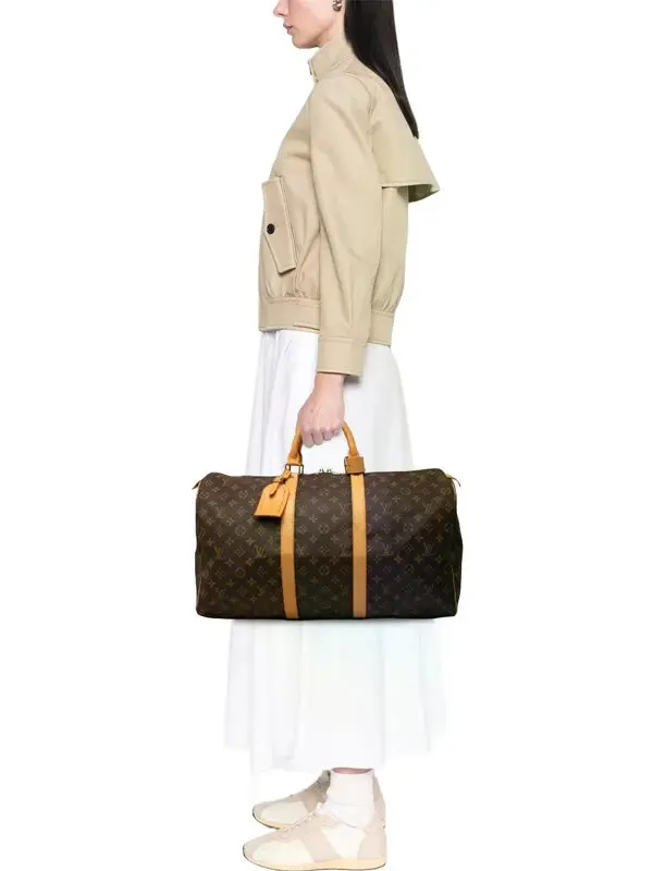 LOUIS VUITTON Monogram Keepall 50 Travel Bag - Brown