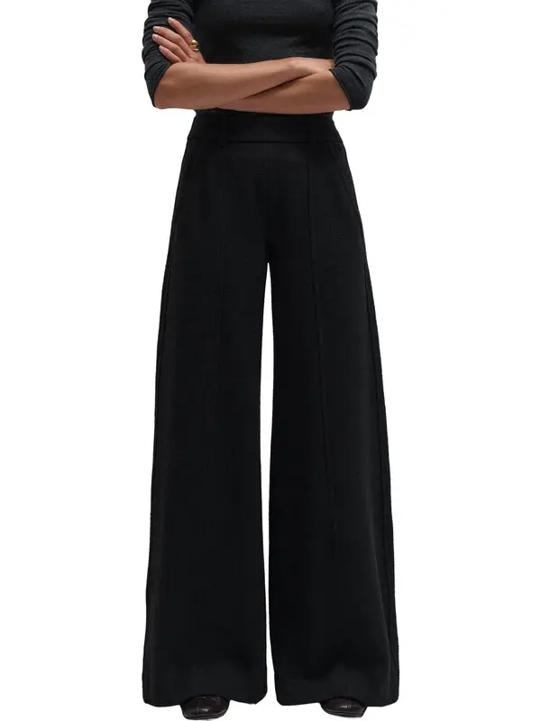 ME+EM Wide-leg Tailored Trousers - Black