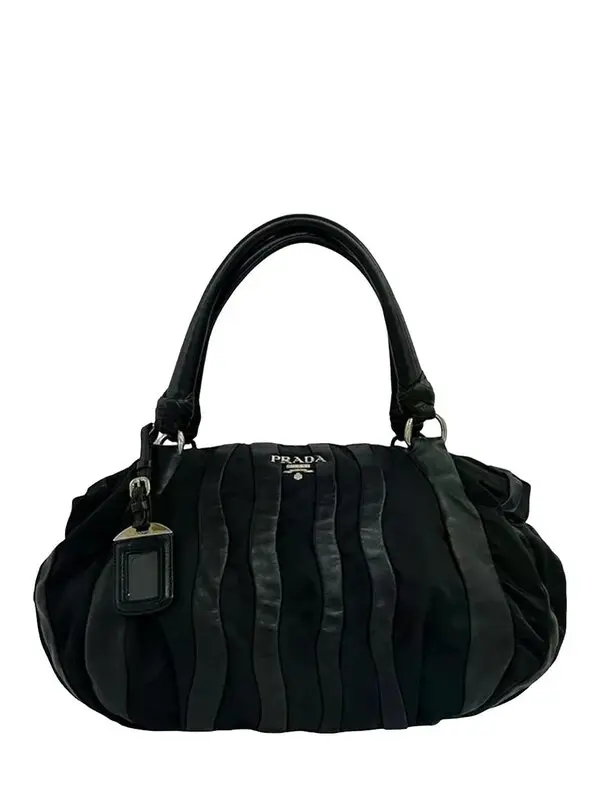 Prada Tessuto Nappa Waves Handbag - Black