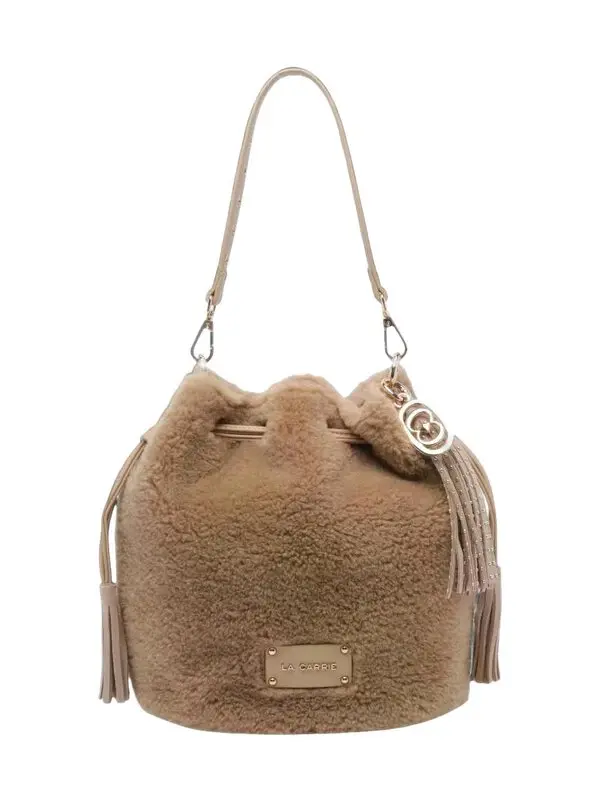 LA CARRIE Teddy Bucket Bag - Neutrals