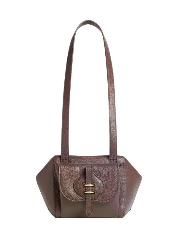 COCCINELLE Mavery Pocket Grained Leather Shoulder Bag - Brown