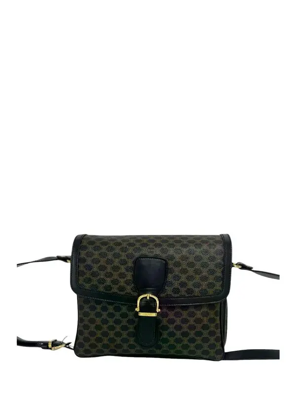 Celine Macadam Coated Canvas Crossbody Bag - Brown