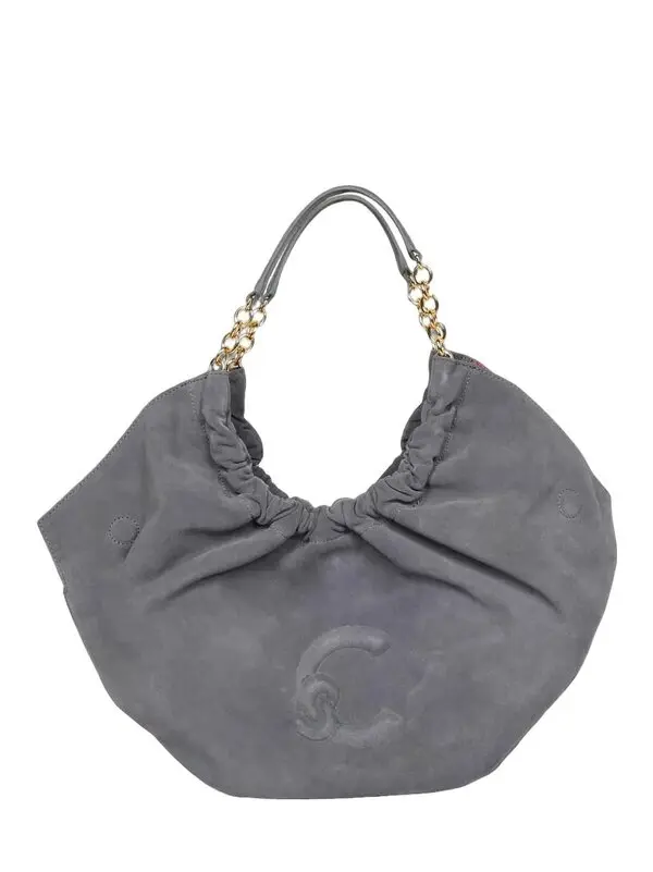 COCCINELLE Ruched Chain-link Tote Bag - Grey