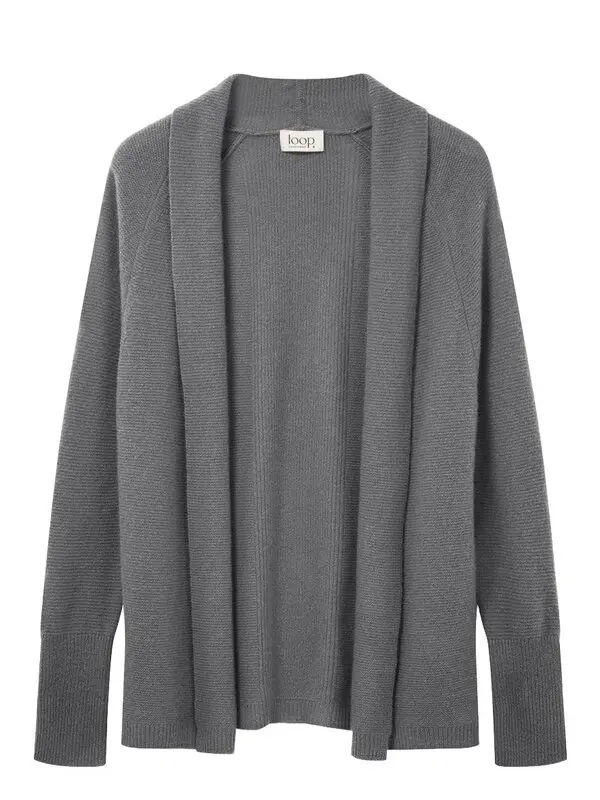 LOOP CASHMERE Relaxed Edge To Edge Cardigan - Grey