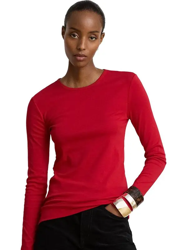 Ralph Lauren Stretch Cotton Long-sleeve Tee - Ralph Red